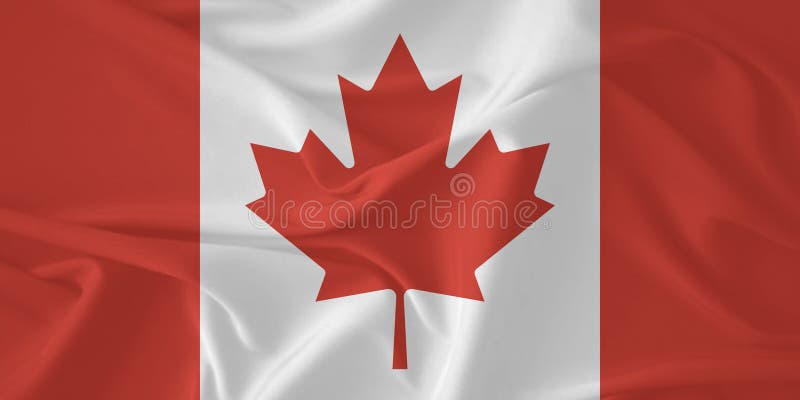 Canada Flag Waving Close Up Stock Illustration - Illustration of waving ...