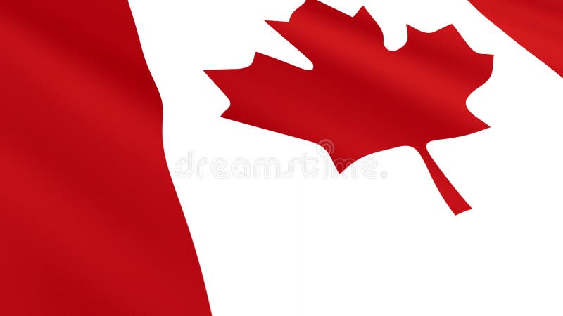 Canada Flag Waving Gently in the Wind, Soft Fabric Texture, Slow Motion ...