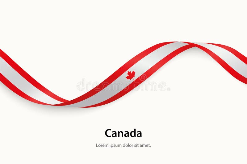 Canada Flag on Waving Ribbon Stock Vector - Illustration of wallpaper ...