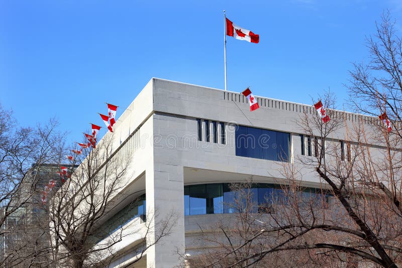Canada Flags Embassy Pennsylvania Ave Washington DC Stock Photo - Image ...