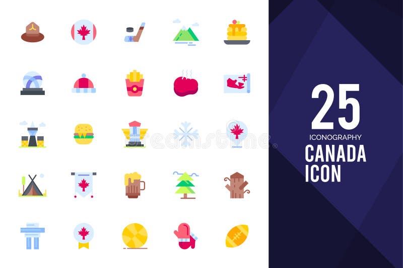 25 Canada Flat Icon Pack. Vector Illustration Stock Vector ...
