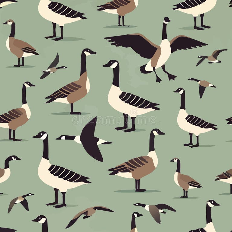 Canada Geese Print Design in Vector Stock Vector - Illustration of ...