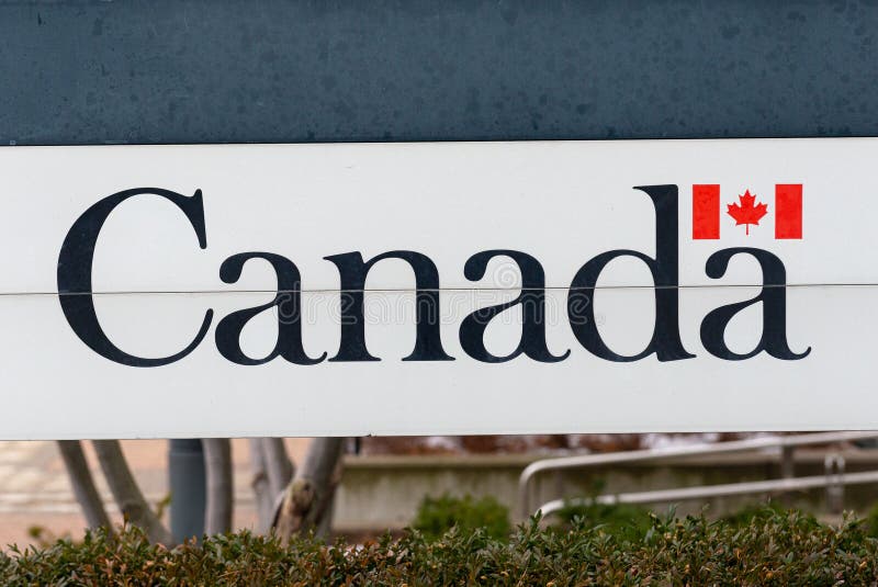 Canada Government Sign View Editorial Photo - Image of flag, trademark ...