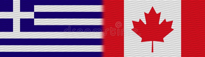 Canada and Greece Fabric Texture Flag â€“ 3D Illustrations Stock ...