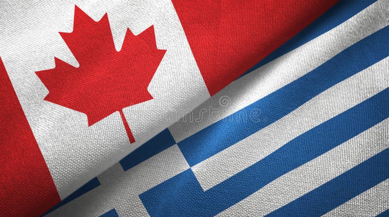 Canada And Greece Flags. Crossed Flags. Vector Illustration. Stock ...