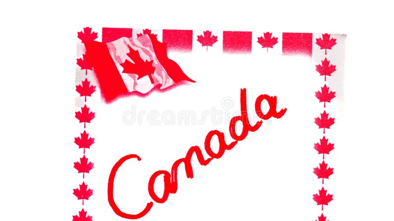 Canada Handwriting on Paper with Canada Flag. Writing Text on Memo Post ...