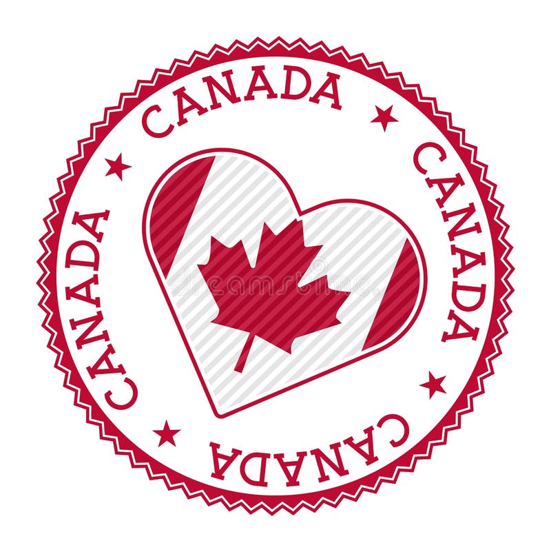 Canada heart badge. stock vector. Illustration of consulate - 262073868