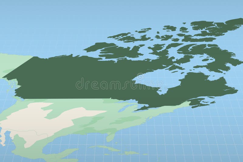Canada Highlighted on a Detailed Map, Geographic Location of Canada ...