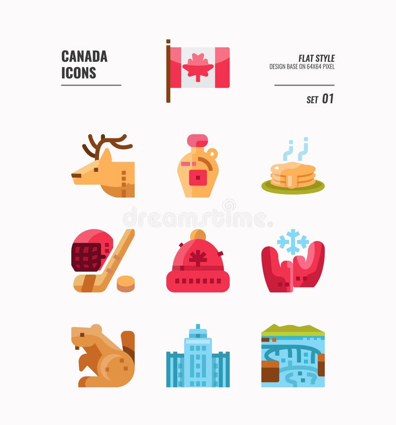 Canada. Icon set stock vector. Illustration of north - 48514754