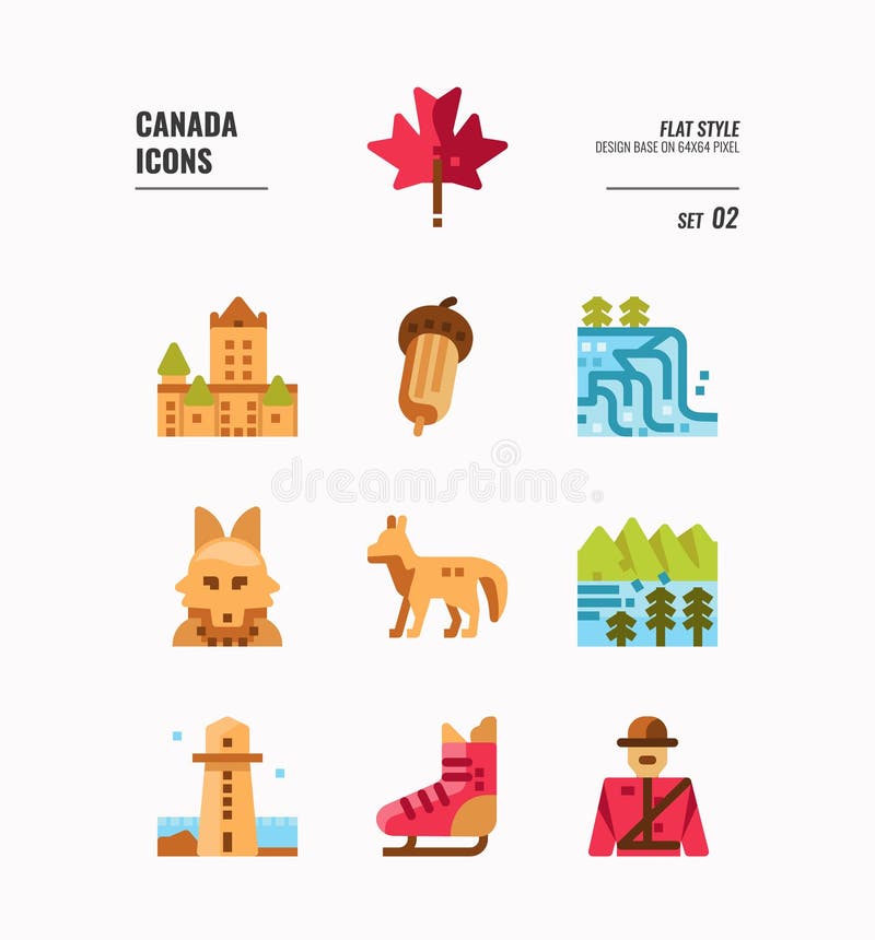 Canada. Icon set stock vector. Illustration of north - 48514754