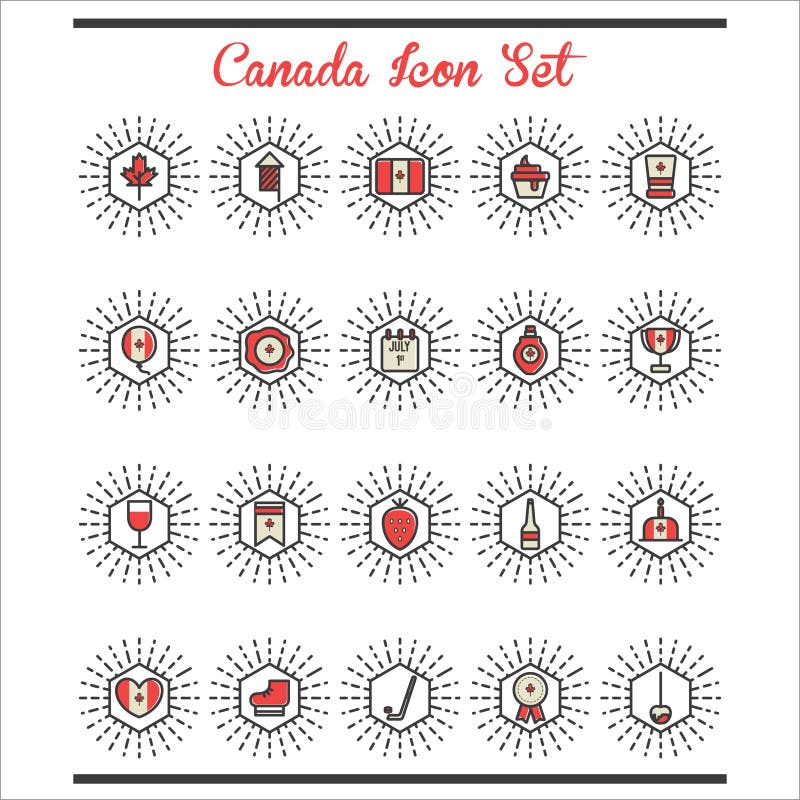 Canada Icon Set. Vector Illustration Decorative Design Stock Vector ...