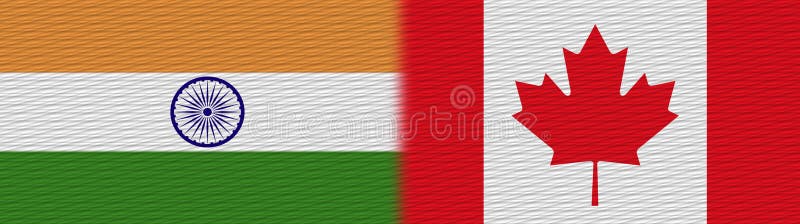 Canada and India Fabric Texture Flag â€“ 3D Illustrations Stock ...