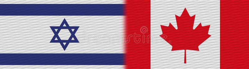 Canada and Israel Fabric Texture Flag Stock Illustration - Illustration ...