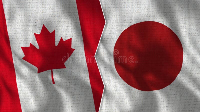 Canada and Japan Half Flags Together Stock Photo - Image of flag ...