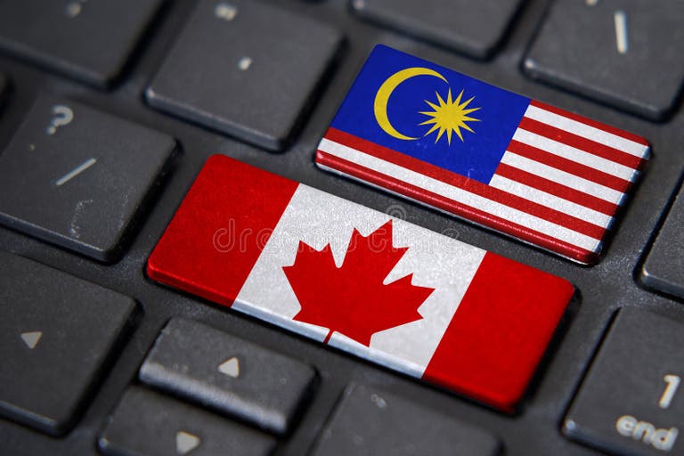 Canada and Malaysia Flags on Computer Keyboard Stock Image - Image of ...