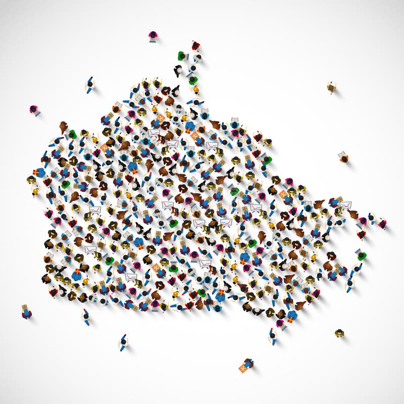 Canada Many People Sign Map. Stock Vector - Illustration of abstract ...