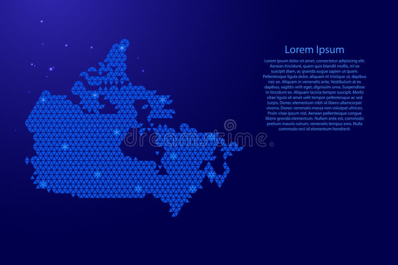 Canada Map Abstract Schematic from Blue Triangles Repeating Pattern ...