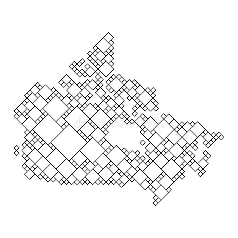 Canada Map from Black Pattern from a Grid of Squares of Different Sizes ...