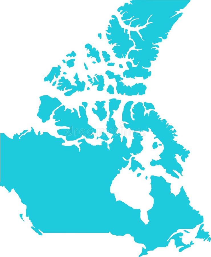 Canada MAP in Blue, Country Map, Canada, Border Map, Border Line of ...
