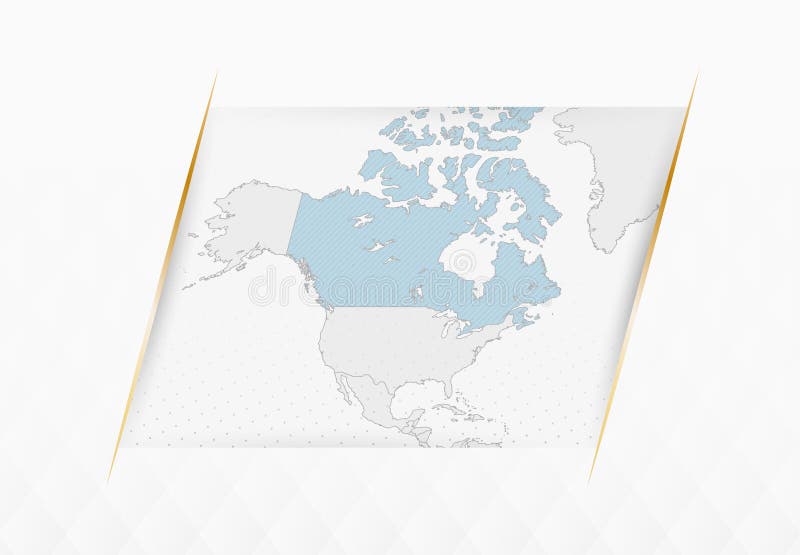 Canada Map in Blue with Gold Framed Accents. Modern Vector Map of ...