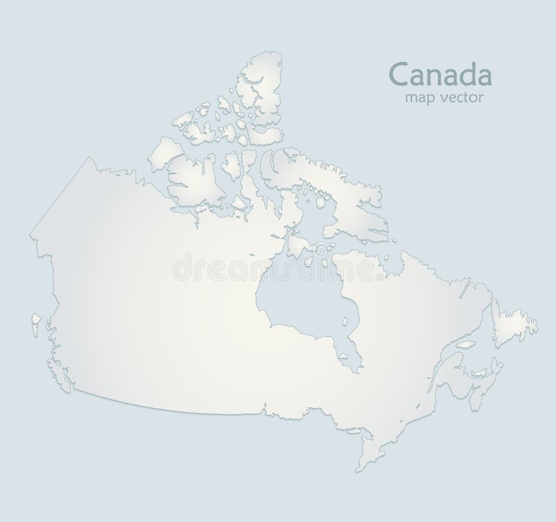 Canada Map Blue White Paper 3D Stock Vector - Illustration of island ...