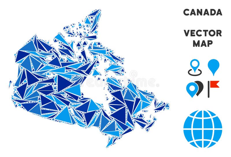 Blue Triangle Canada Map stock vector. Illustration of combination ...