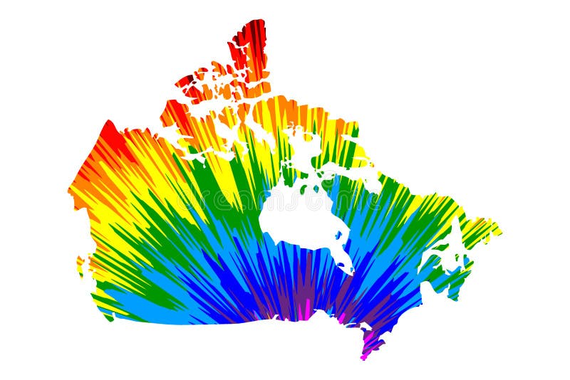 Canada - Map is Designed Rainbow Abstract Colorful Pattern Stock Vector ...