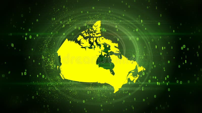 Canada Map on Digital Background Stock Illustration - Illustration of ...