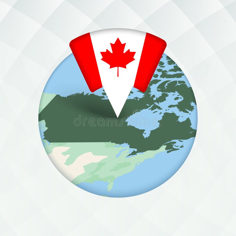 Canada Map Highlighted with Flag Marker Stock Illustration ...