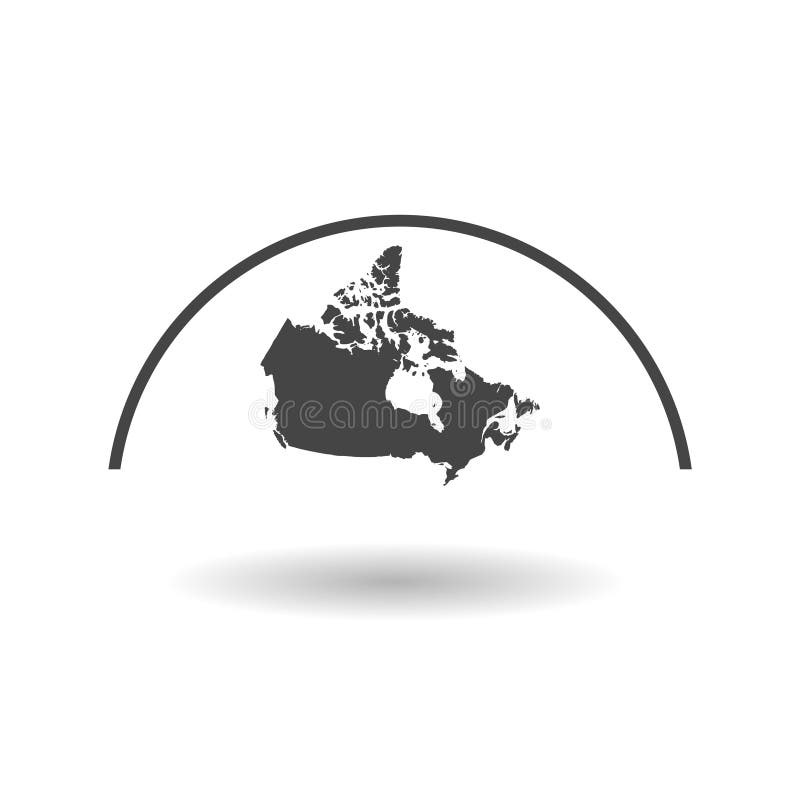 Canada Map Icon with Shadow Stock Vector - Illustration of canada ...