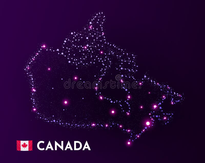 Canada Map Made of Stars and Dots. Globalization Concept. Space View ...
