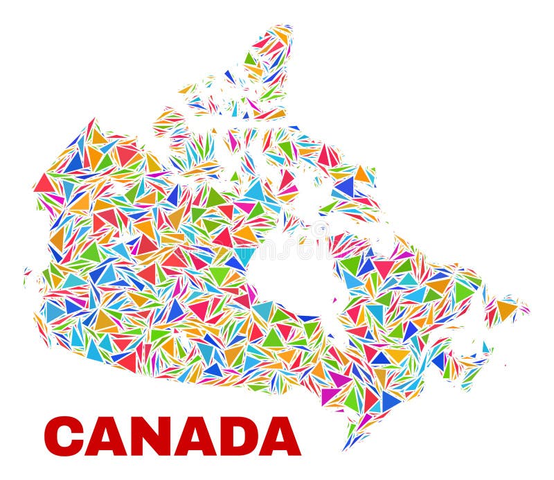 Canada Map - Mosaic of Color Triangles Stock Vector - Illustration of ...