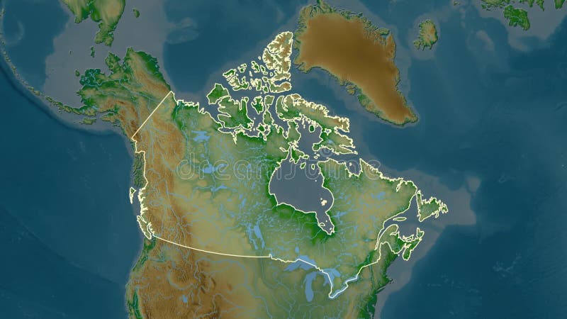 Canada Map - Solid. Regions. Physical. Labels Stock Video - Video of ...
