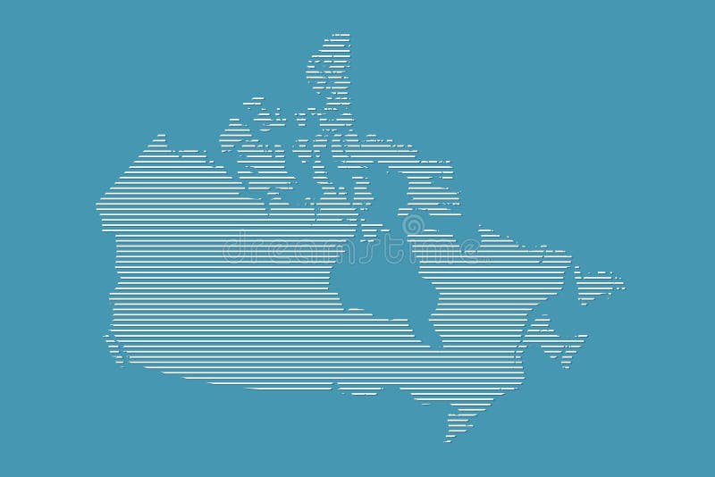 Canada Map Vector Using White Straight Lines on Blue Background Stock ...