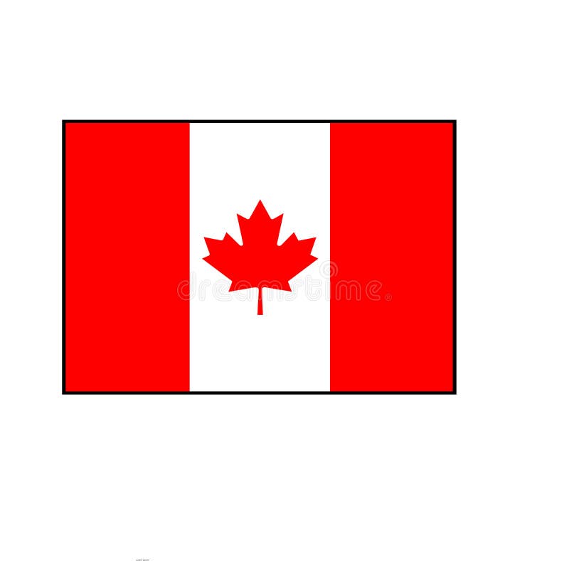 Canada Maple Leaf Red and White Flag in Wide Rectangle. Stock ...