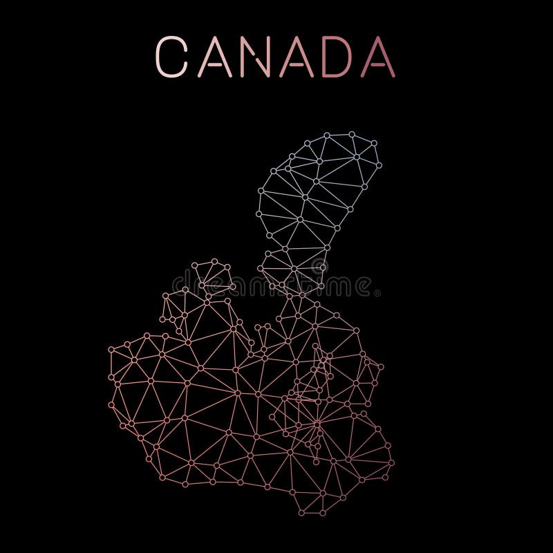 Canada network map. stock vector. Illustration of mesh - 93514347