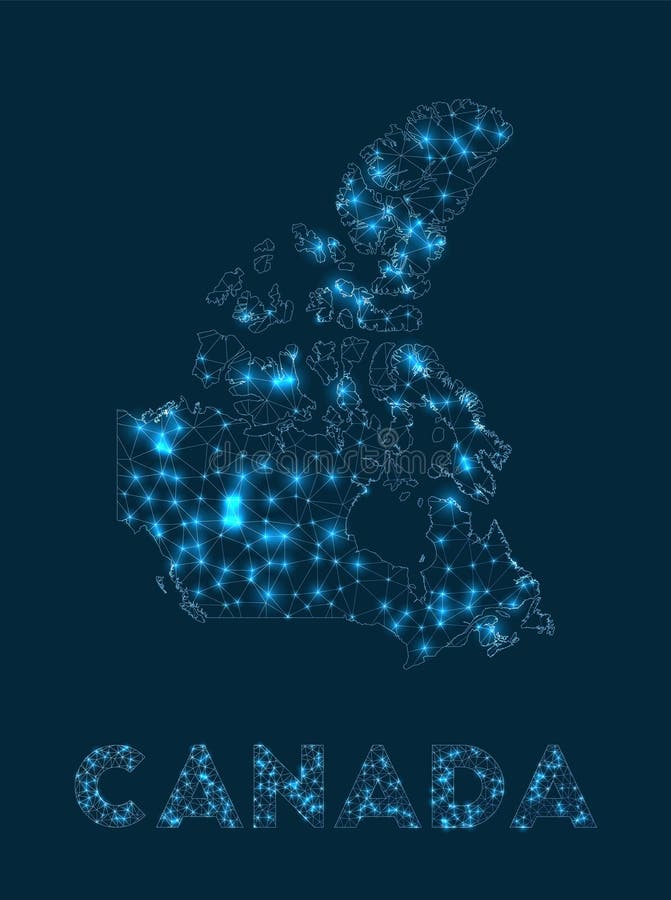 Canada network map. stock vector. Illustration of futuristic - 178287409