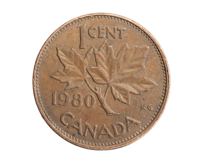 Canada One Cent Coin on a White Isolated Background Editorial Image ...