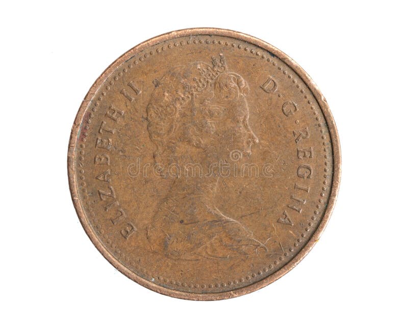 Canada One Cent Coin on a White Isolated Background Editorial Stock ...