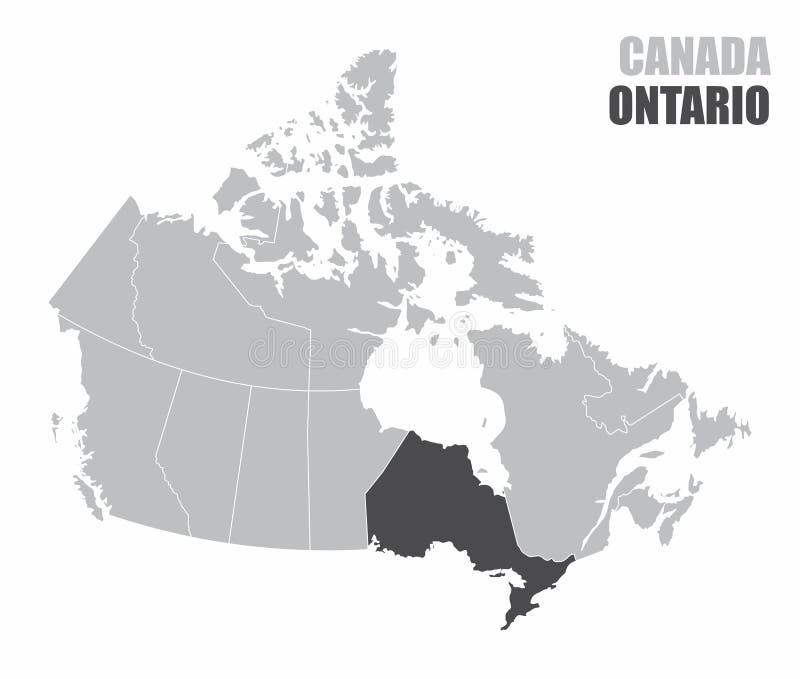 Ontario Province Outline Map Stock Illustration - Illustration of white ...