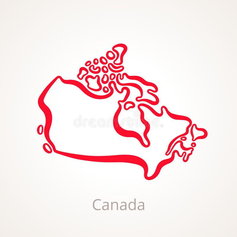 Canada - Outline Map stock vector. Illustration of canadian - 119987042