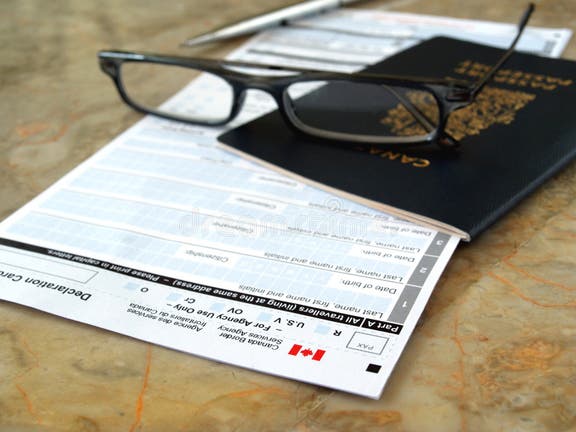 Canada Passport on Declaration Card Stock Photo - Image of declaration ...