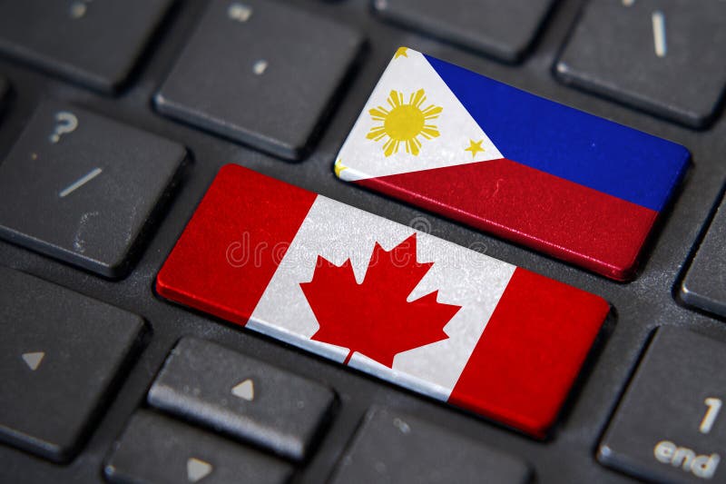 Canada and Philippines Flags on Computer Keyboard Stock Image - Image ...