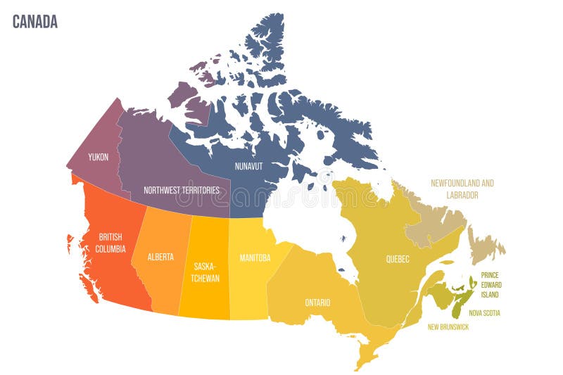 Canada Political Map of Administrative Divisions Stock Vector ... Canada Political Map of Administrative Divisions Stock Vector ...