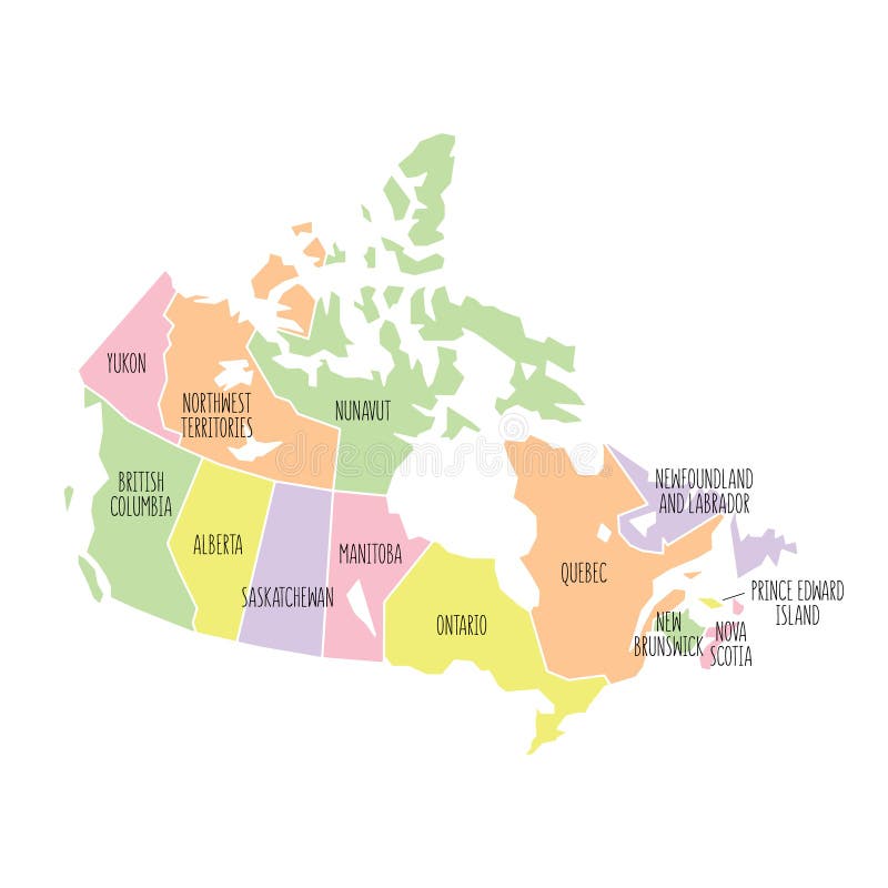 Canada Political Map. Low Detailed Stock Vector - Illustration of ...