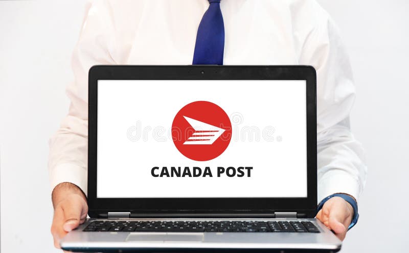 Canada Post Opened on Laptop Screen, Editorial Backdrop Editorial Photo ...
