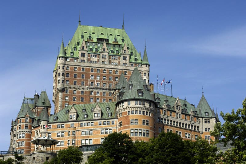 Canada, Quebec, Frontenac Castle Stock Photo - Image of tourist ...