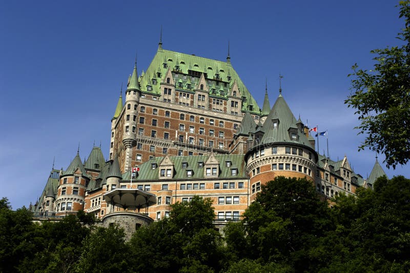 Canada, Quebec, Frontenac Castle Stock Image - Image of frontenac ...