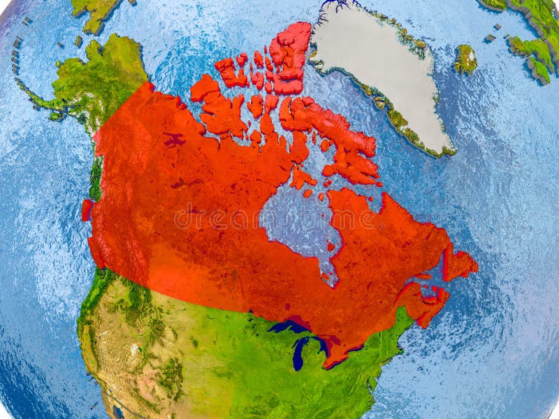 Realistic 3D Map of Canada stock illustration. Illustration of white ...
