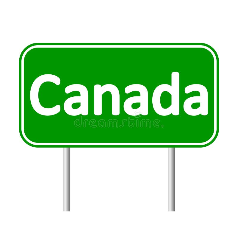 Canada map on road sign. stock vector. Illustration of road - 124000926
